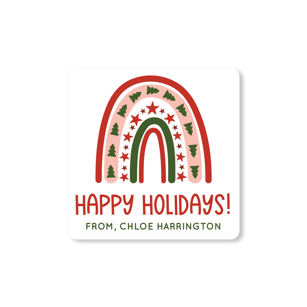 Holiday Rainbow Gift Tag Sticker – A Touch of Whimsy Designs
