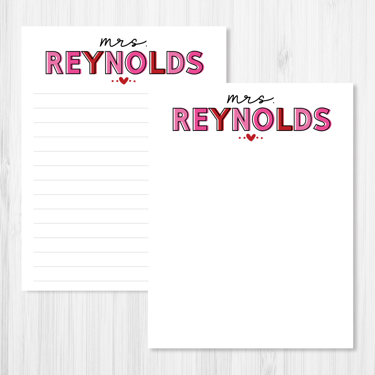 Colorful Valentine Notepad – A Touch of Whimsy Designs