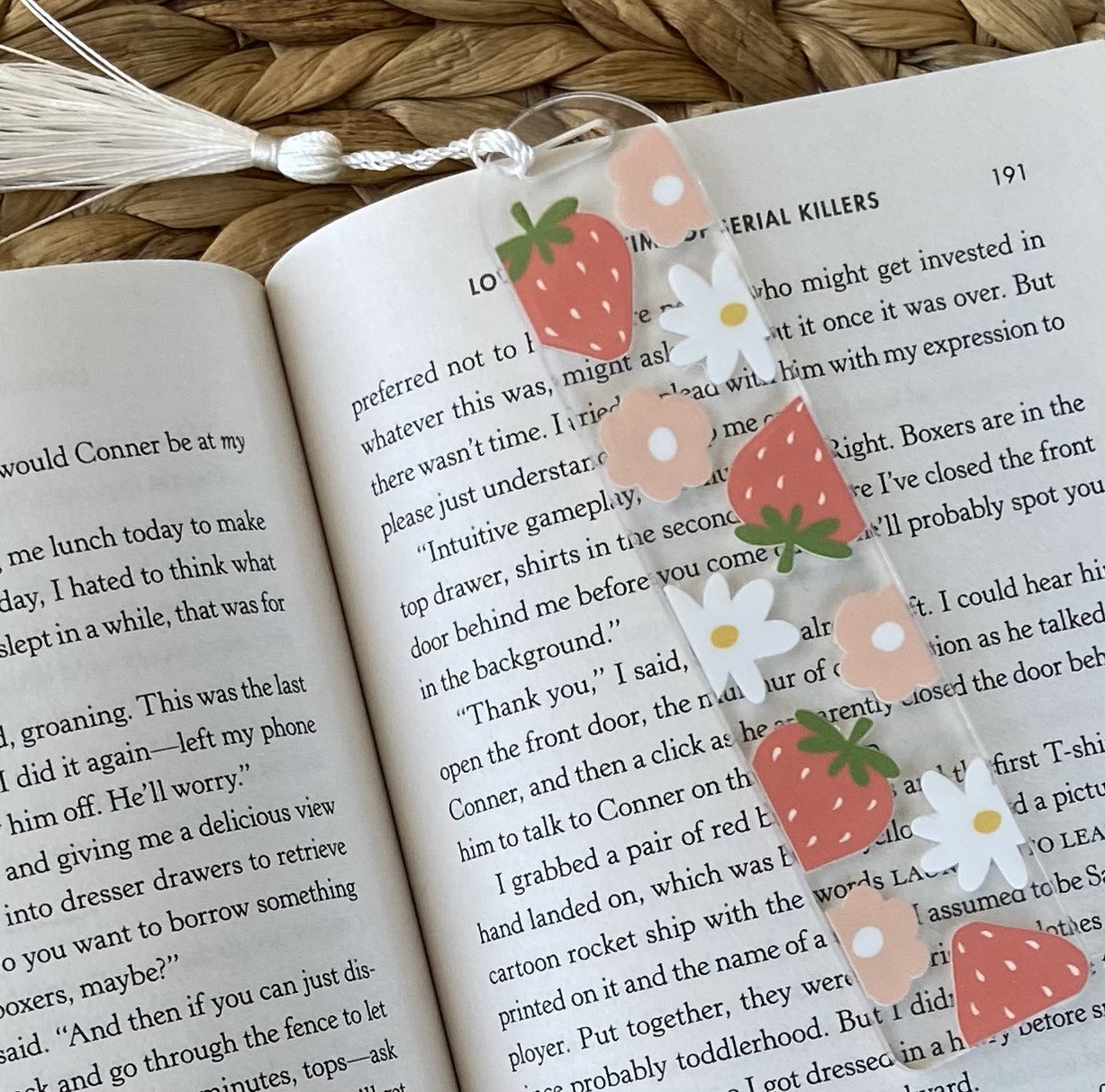 Strawberry Acrylic Bookmark – A Touch of Whimsy Designs