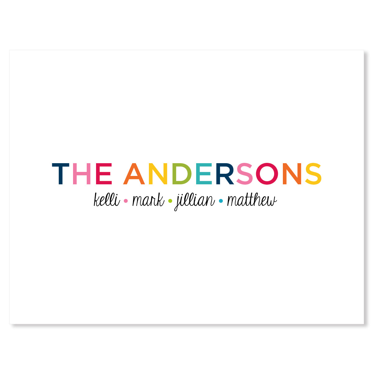 Colorful Family Folded Note – A Touch of Whimsy Designs