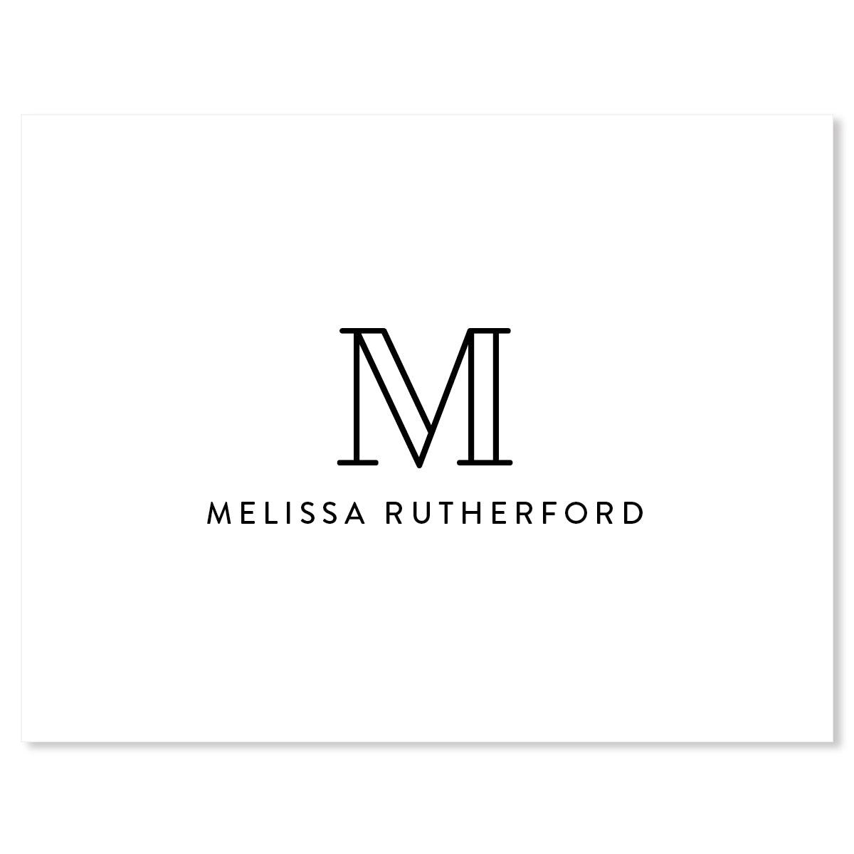 Monogram Initial Name Folded Note – A Touch of Whimsy Designs