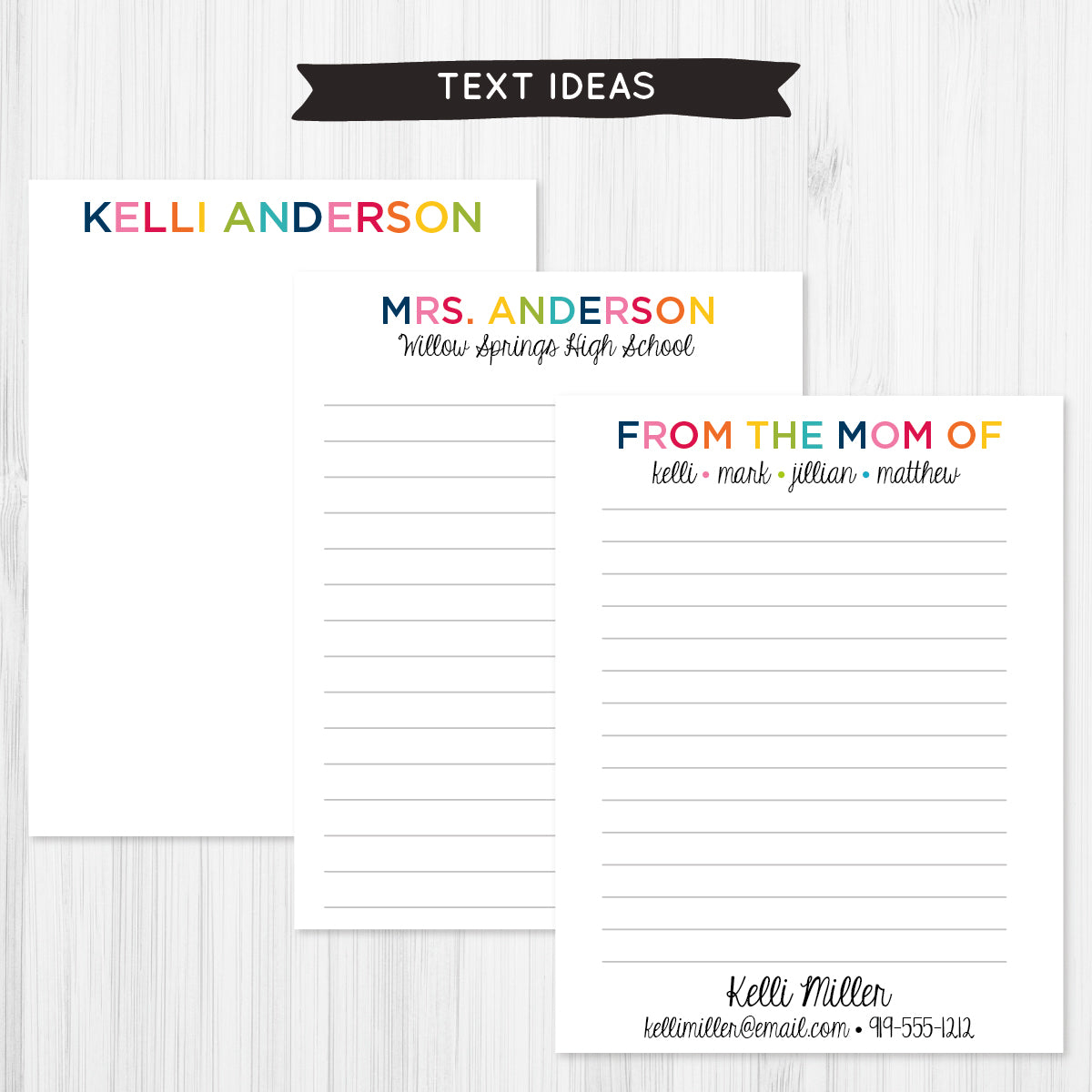 Colorful Family Notepad – A Touch of Whimsy Designs