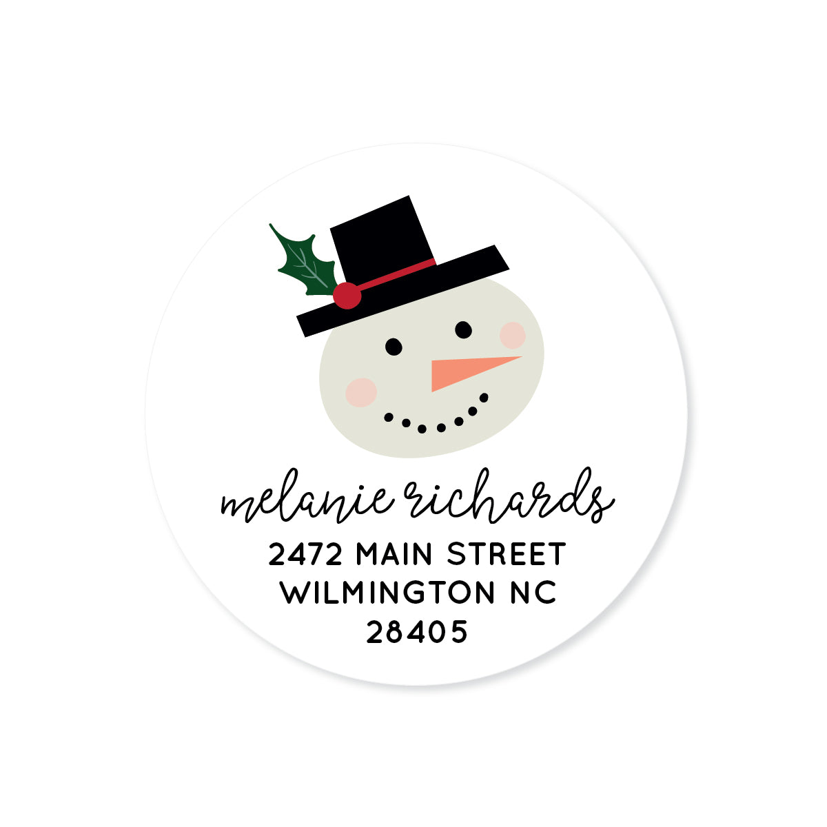 Snowman Round Label – A Touch of Whimsy Designs