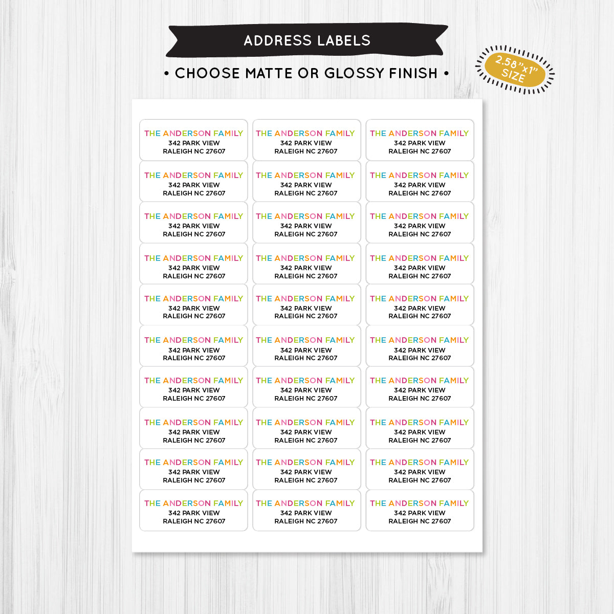 Colorful Family Address Label – A Touch of Whimsy Designs