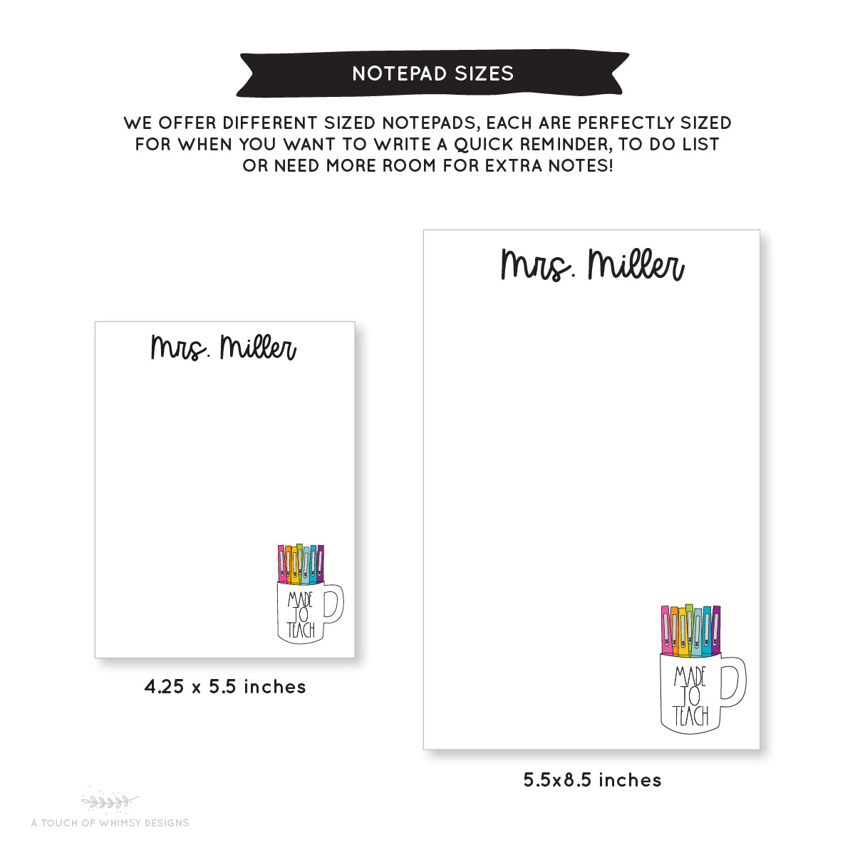 Made to Teach Notepad – A Touch of Whimsy Designs