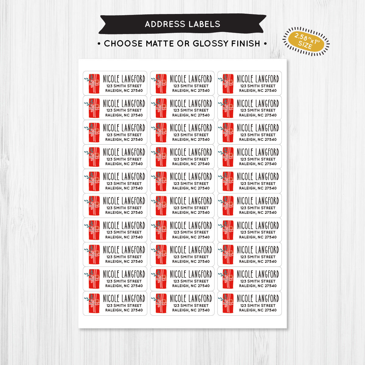 Pretty Present Address Label – A Touch of Whimsy Designs